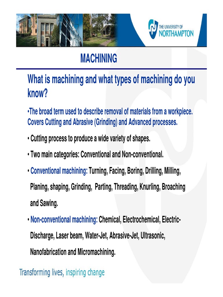 Conventional Machining | PDF | Machining | Grinding (Abrasive Cutting)