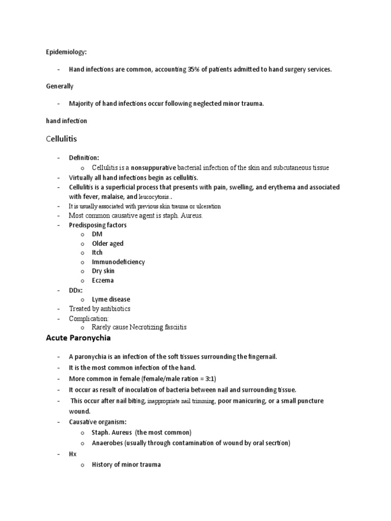 Hand Infections | PDF | Finger | Hand