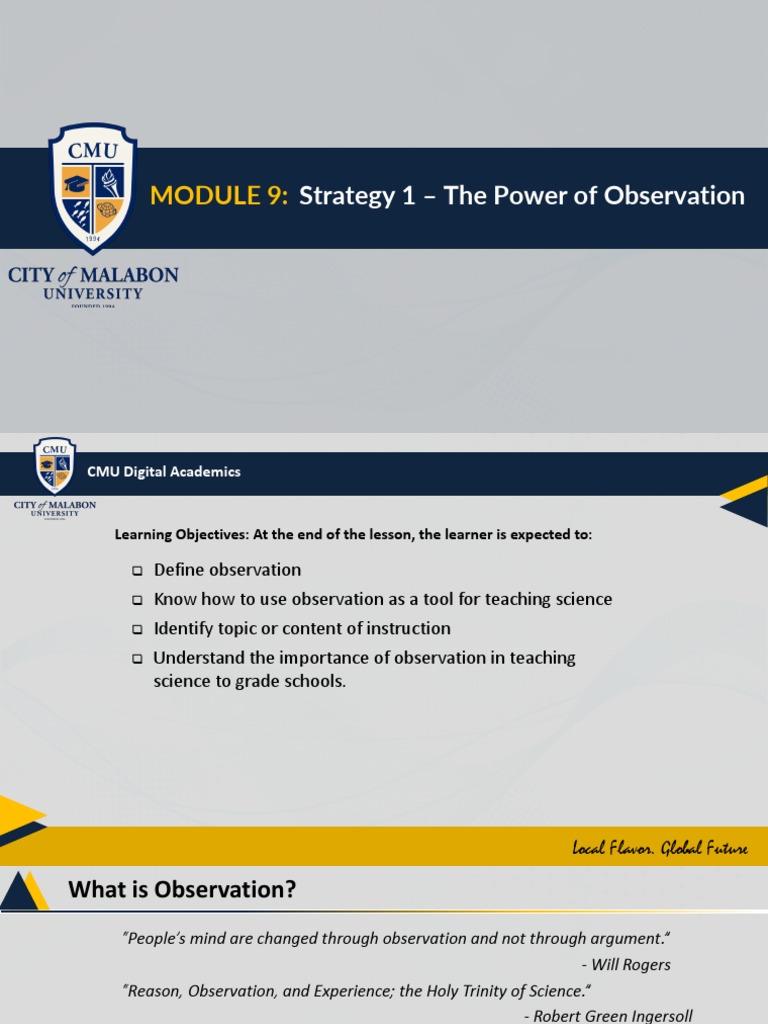Module 9 - Strategy1 - The Power of Observation | PDF | Science ...