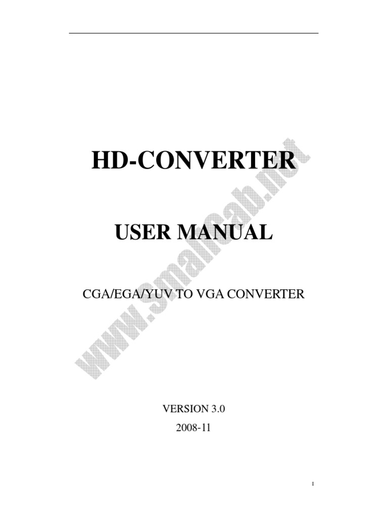 Manual Cga Ega To Vga | PDF | Display Resolution | Computer Monitor
