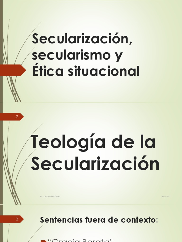 Secularización, Secularismo y Ética Situacional | PDF | Comportamiento ...