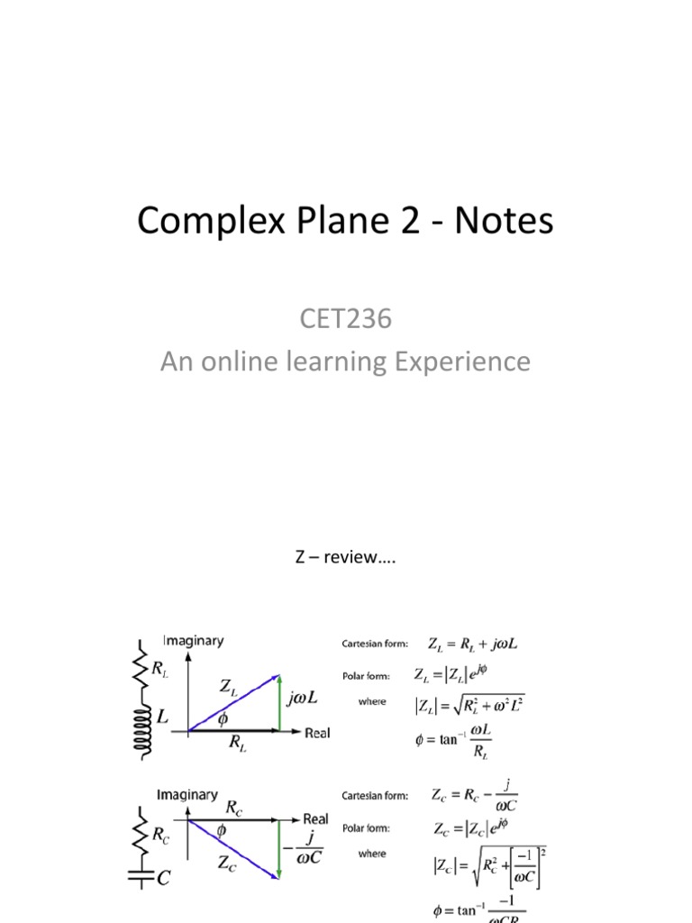 Complex Plane 2 - Notes: CET236 An Online Learning Experience | PDF ...