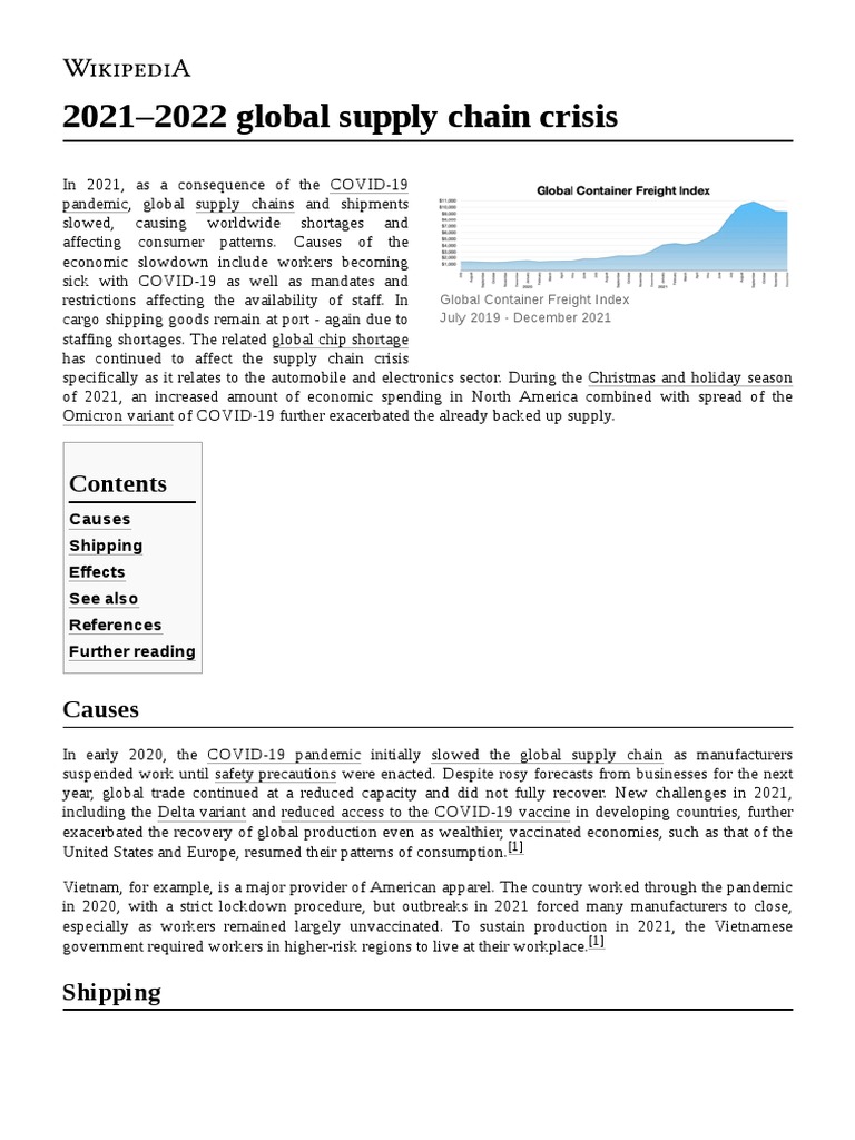 Global Supply Chain Crisis 2021-22 | PDF | Economies
