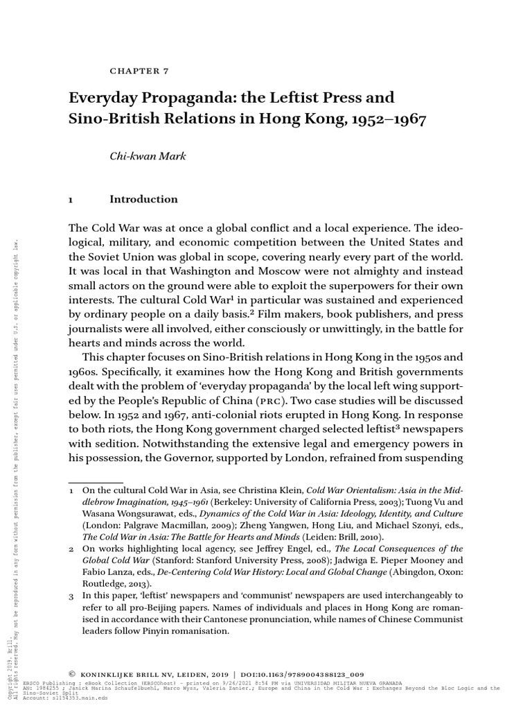 Everyday Propaganda: The Leftist Press and Sino-British Relations in ...