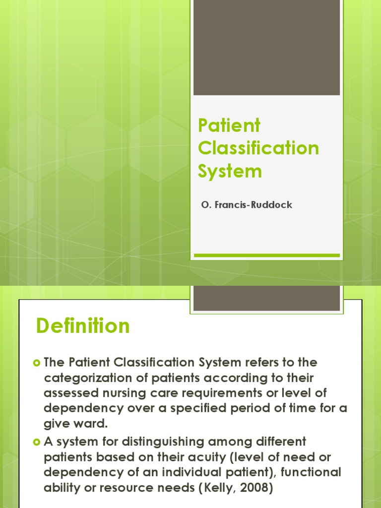 Lesson 3 Patient Classification System | PDF | Nursing | Patient