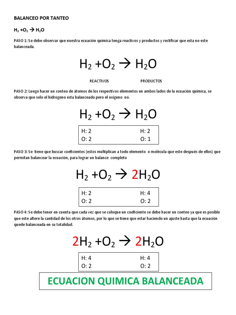 Balanceo Por Tanteo | PDF | Ecuaciones | Mole (Unidad)