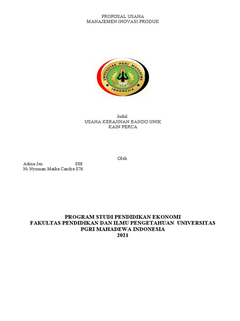 Tugas Proposal Bisnis 2 | PDF | Bisnis