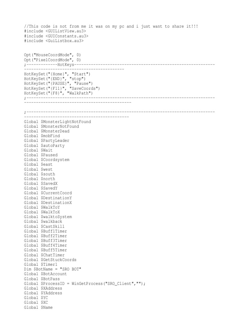 SRO Bot Script for Auto Login and Skills | PDF | Computer Networking ...