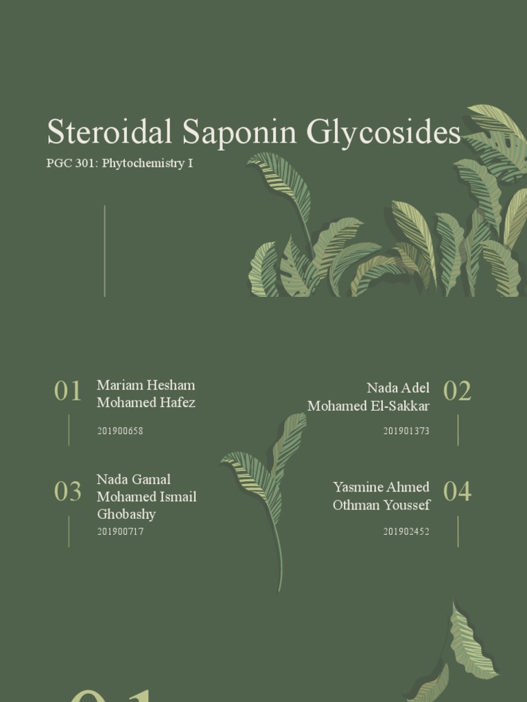 Steroidal Saponin Glycosides: PGC 301: Phytochemistry I | PDF ...
