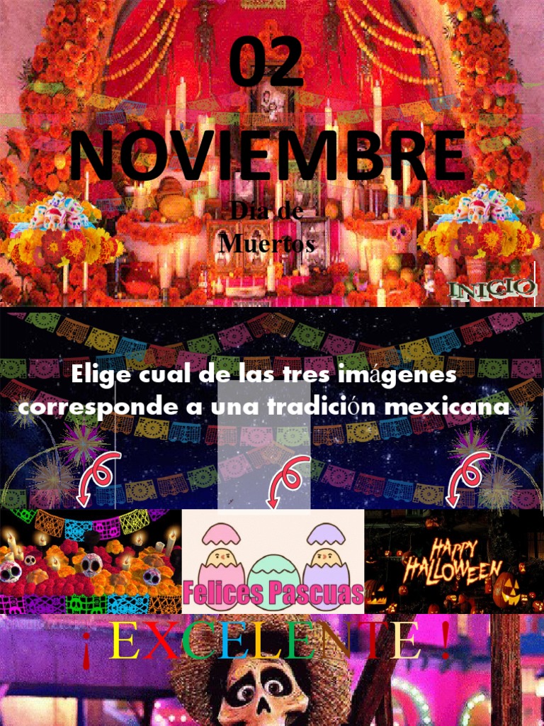 DIA DE MUERTOS-juego Interactivo-Acomodar Los Elementos Del Altar | PDF