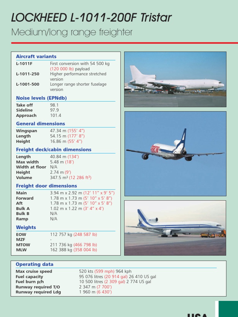 Lockheed L-1011 Tristar Freighter Specs | PDF | Aerospace Engineering ...