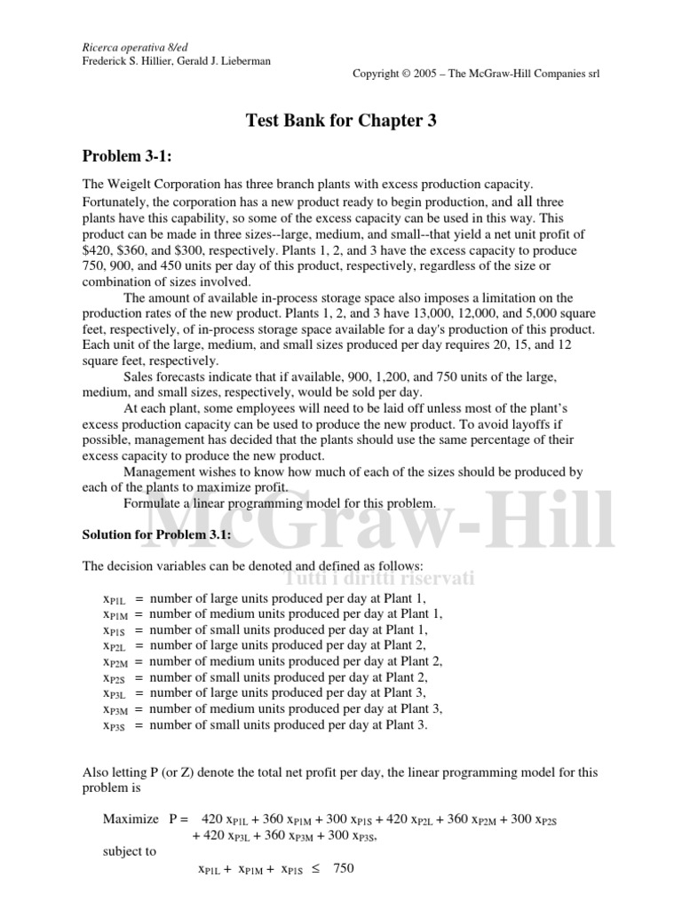 6242-8 Demo Testbank | PDF | Linear Programming | Employment