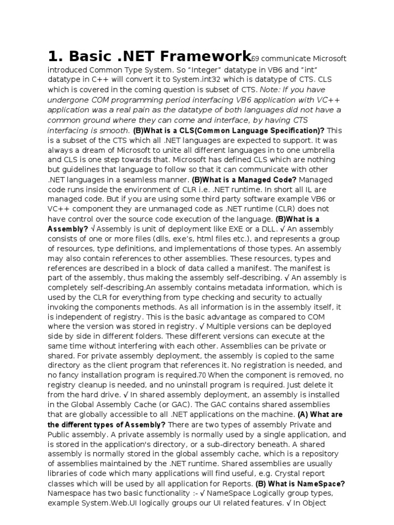 Dot Net Download Free Pdf Component Object Model Variable Computer Science 5341