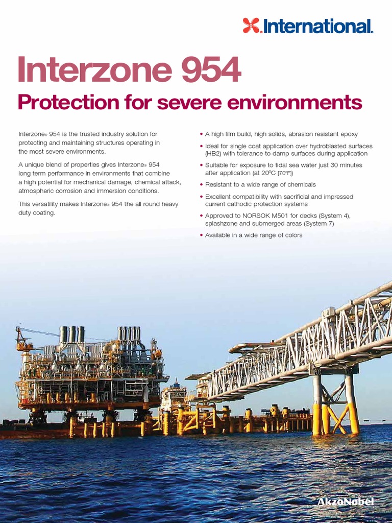 Interzone 954: Protection For Severe Environments | PDF | Corrosion | Epoxy