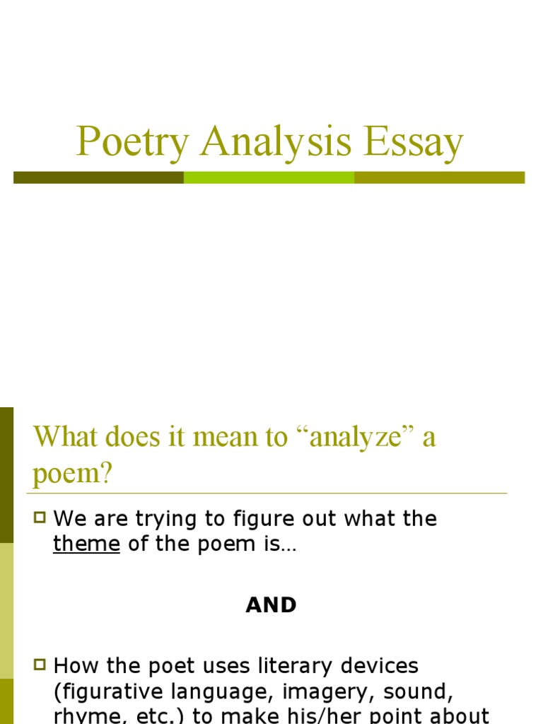 Poetry Analysis Essay | PDF | Poetry | Essays