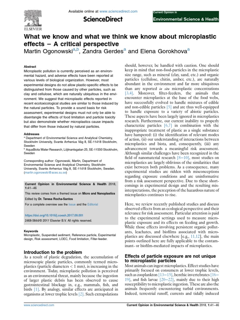 Ogonowski Et Al. (2018) | PDF | Particulates | Environmental Science