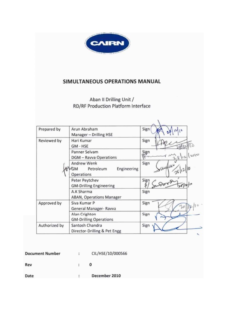 Cairns SIMOPS - OFFSHORE | PDF