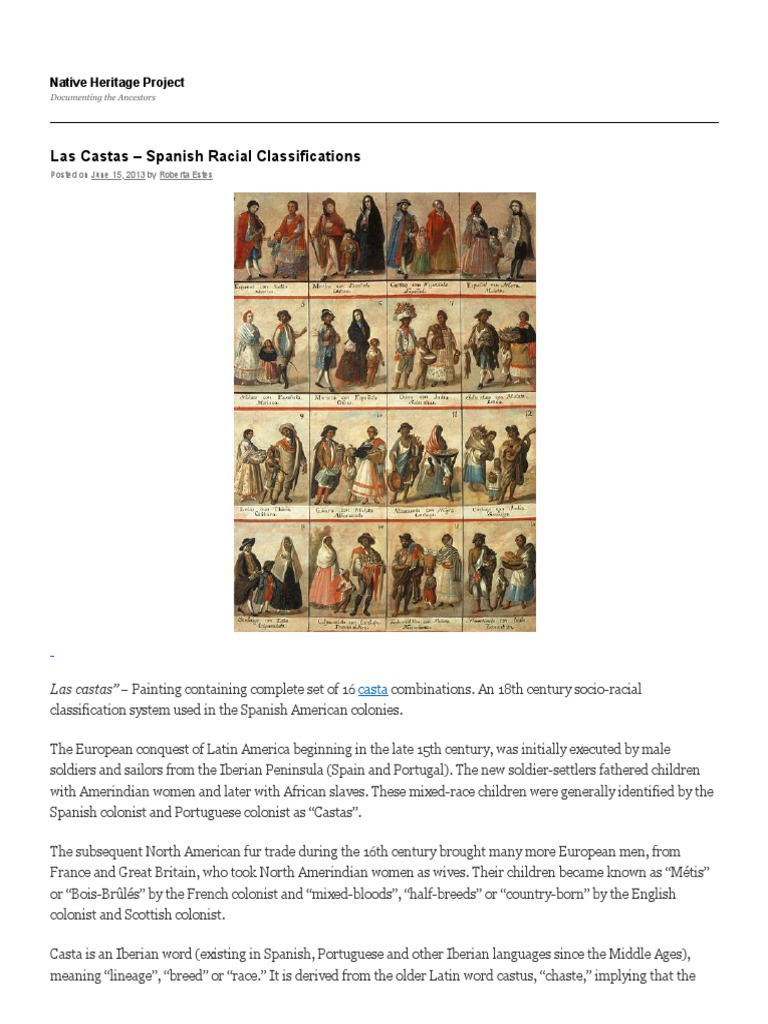 Las Castas - Spanish Racial Classifications | PDF | Mulatto | Black People