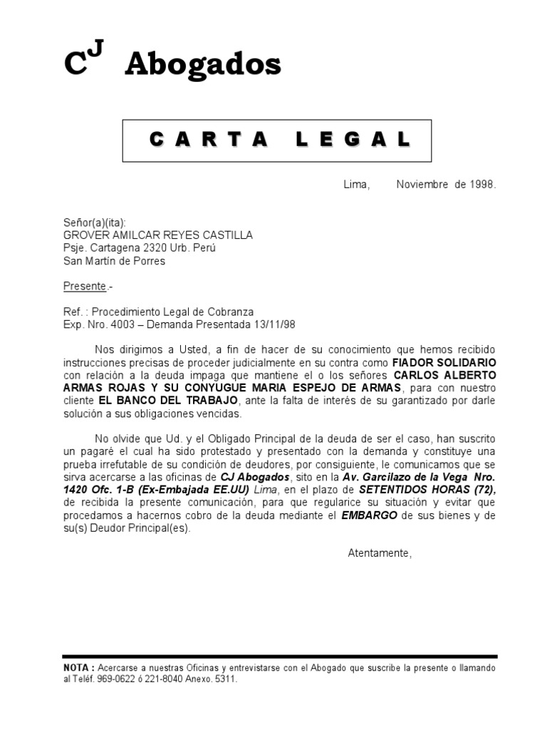 Carta Legal CJ | PDF