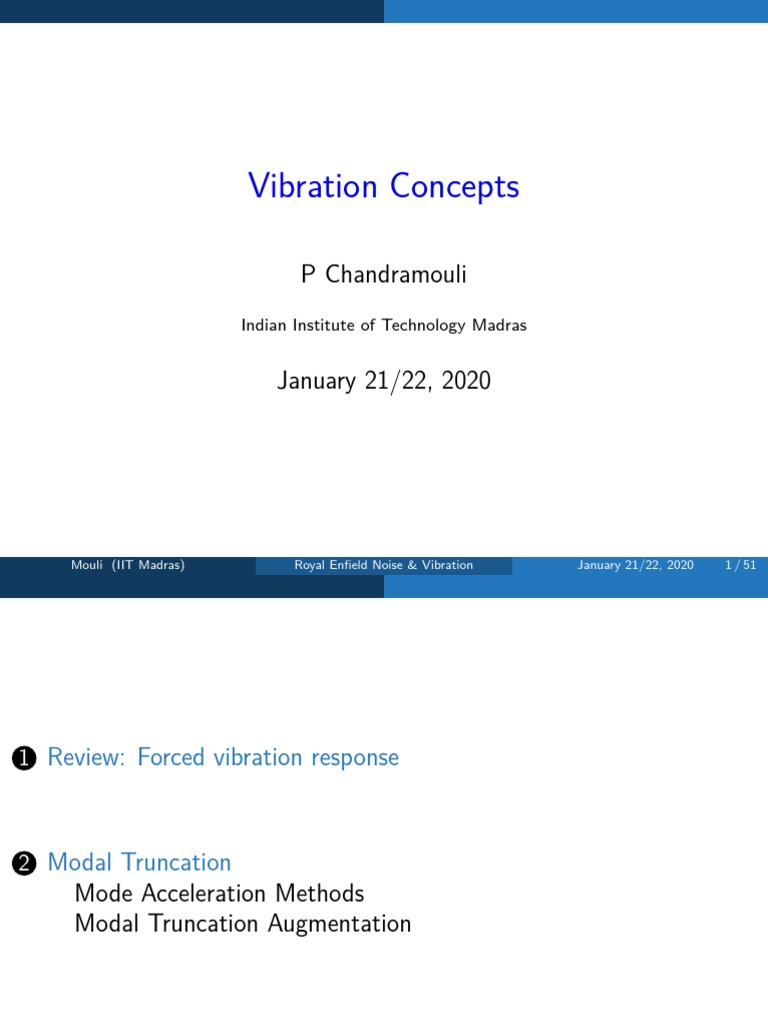 Vibration Concepts: P Chandramouli | PDF | Normal Mode | Eigenvalues ... Vibration Concepts: P Chandramouli | PDF | Normal Mode | Eigenvalues ...