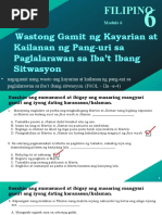 Fil 6 Q3 Cot Nagagamit Uri NG Pangungusap Sa Ibat Ibnag Sitwasyon | PDF