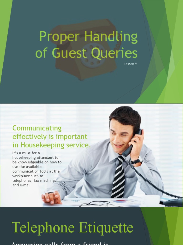 Lesson 10-Proper Handling of Guest Queries | Download Free PDF ...