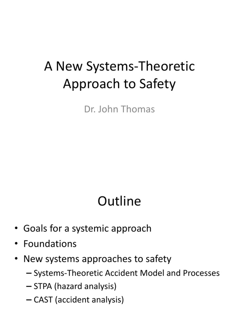 Thomas - A New Systems Theoretic Approach To Safety | PDF | System ...