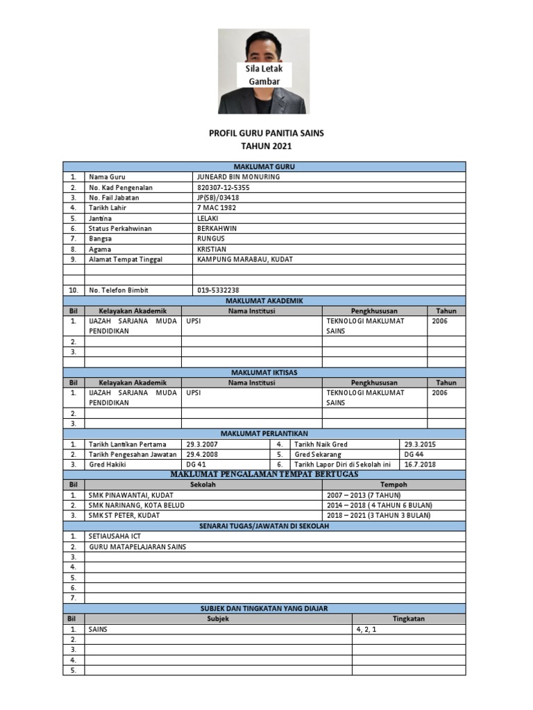 Profil Guru Sains 2021 | PDF