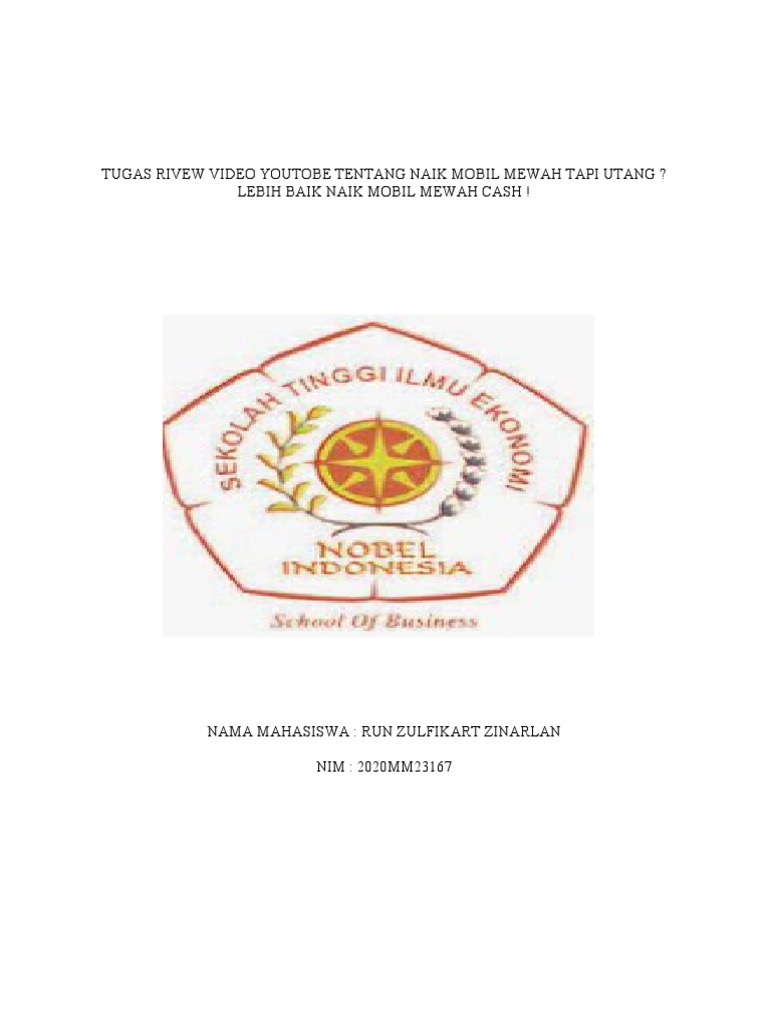 Tugas Rivew Video Youtobe Run Zulfikar Zainarlan | PDF