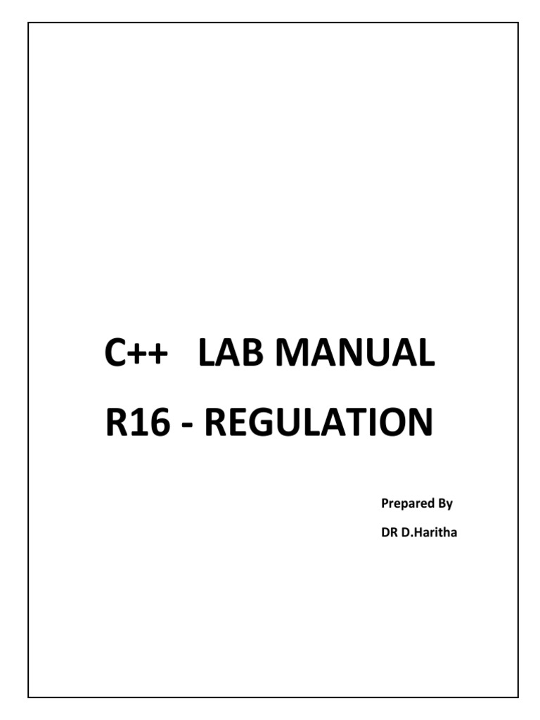 C Lab Manual R16 Regulation Prepared By Dr D Haritha Pdf C Method Computer