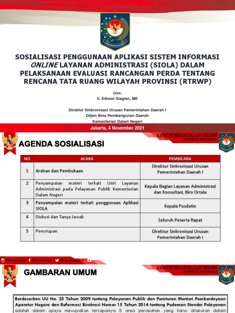 Paparan SIOLA Direktur SUPDI | PDF