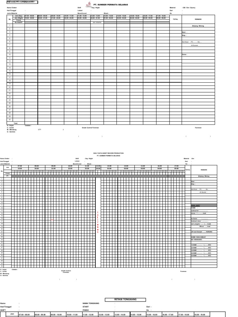 Form Ritase | PDF | Mining | Heavy Industry