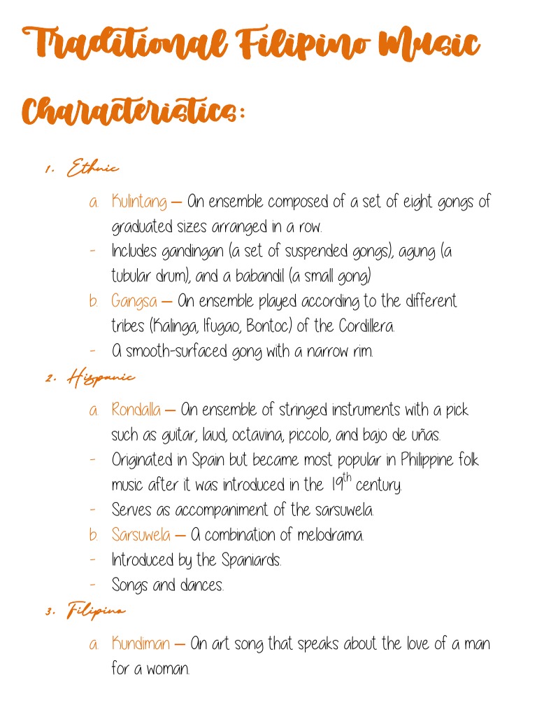 Traditional Filipino Music | PDF | Musical Instruments | Performing Arts