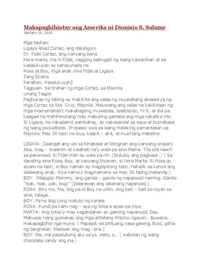 Makapaghihintay Ang Amerika Ni Dionisio S | PDF