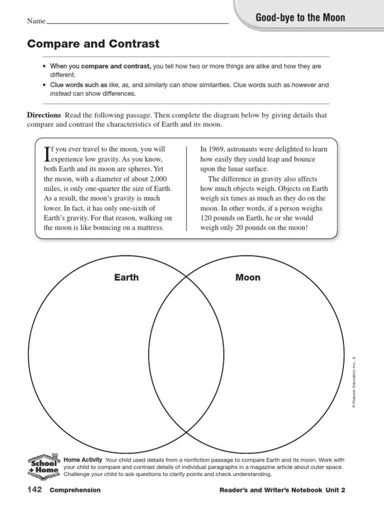 Compare and Contrast: Good-Bye To The Moon | PDF | Grammatical Number ...