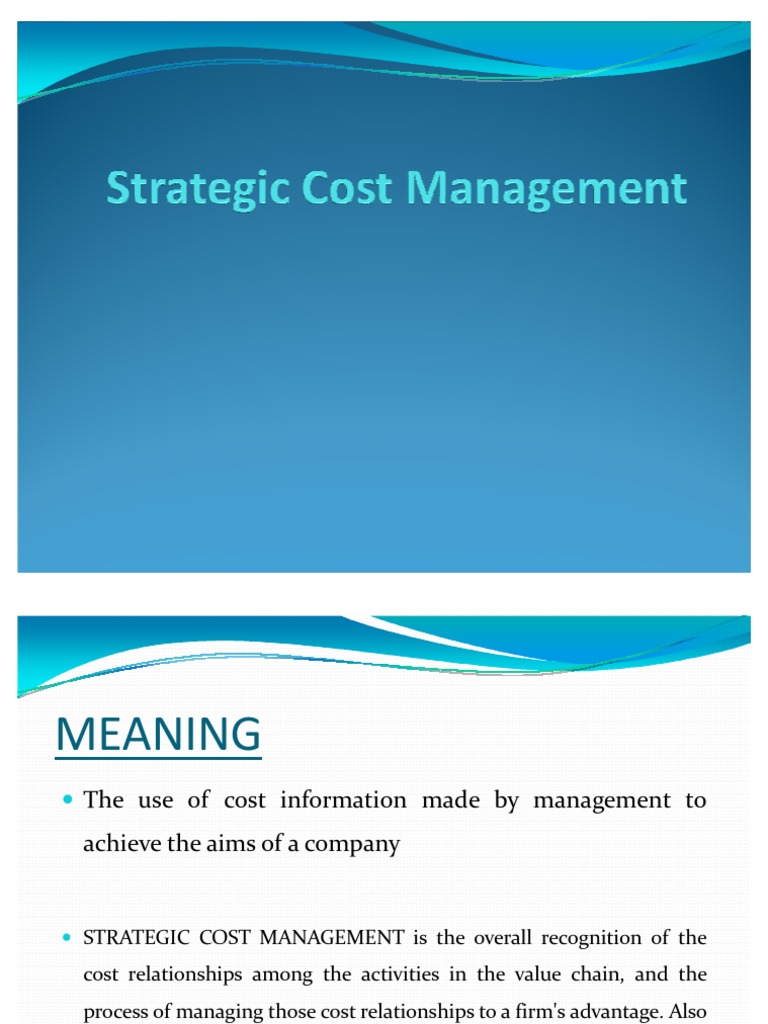 Strategic Cost Management Overview | PDF | Cost Accounting | Business ...