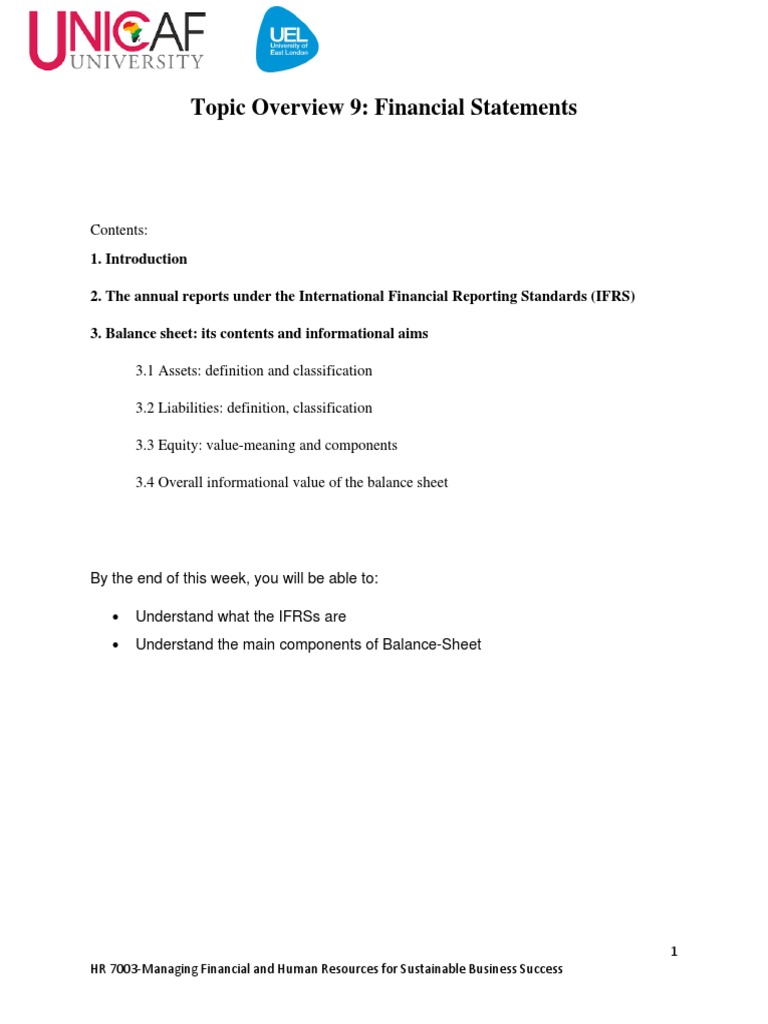 Understanding IFRS Balance Sheets | PDF | Balance Sheet | Equity (Finance)
