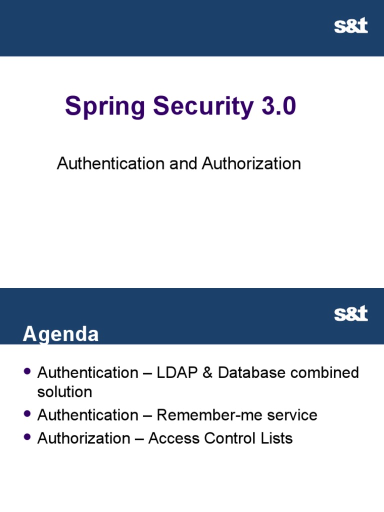 Spring Security 3.0: Authentication and Authorization | PDF ...
