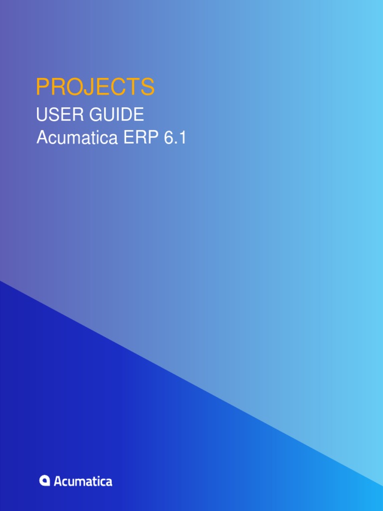 AcumaticaERP 6.1 Projects | PDF | Enterprise Resource Planning | Expense
