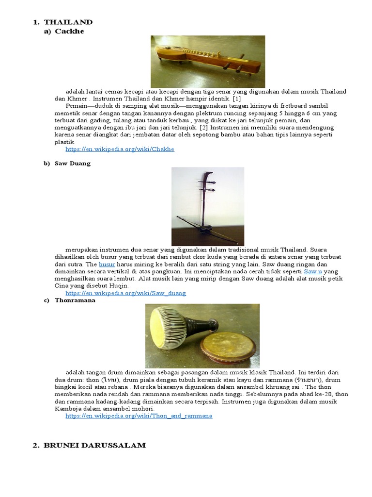 Alat Musik Tradisional Asia Tenggara | PDF | Ilmu Sosial