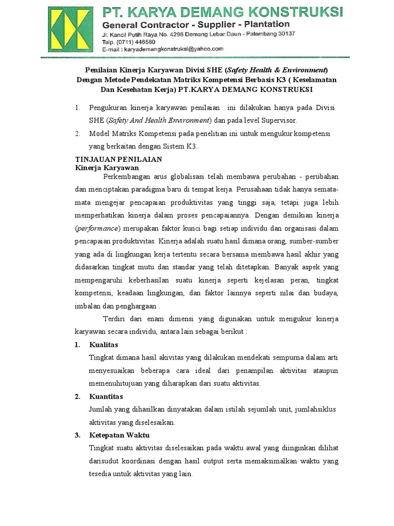 A.1.d SPO EVALUASI KINERJA TTD Direktur | PDF