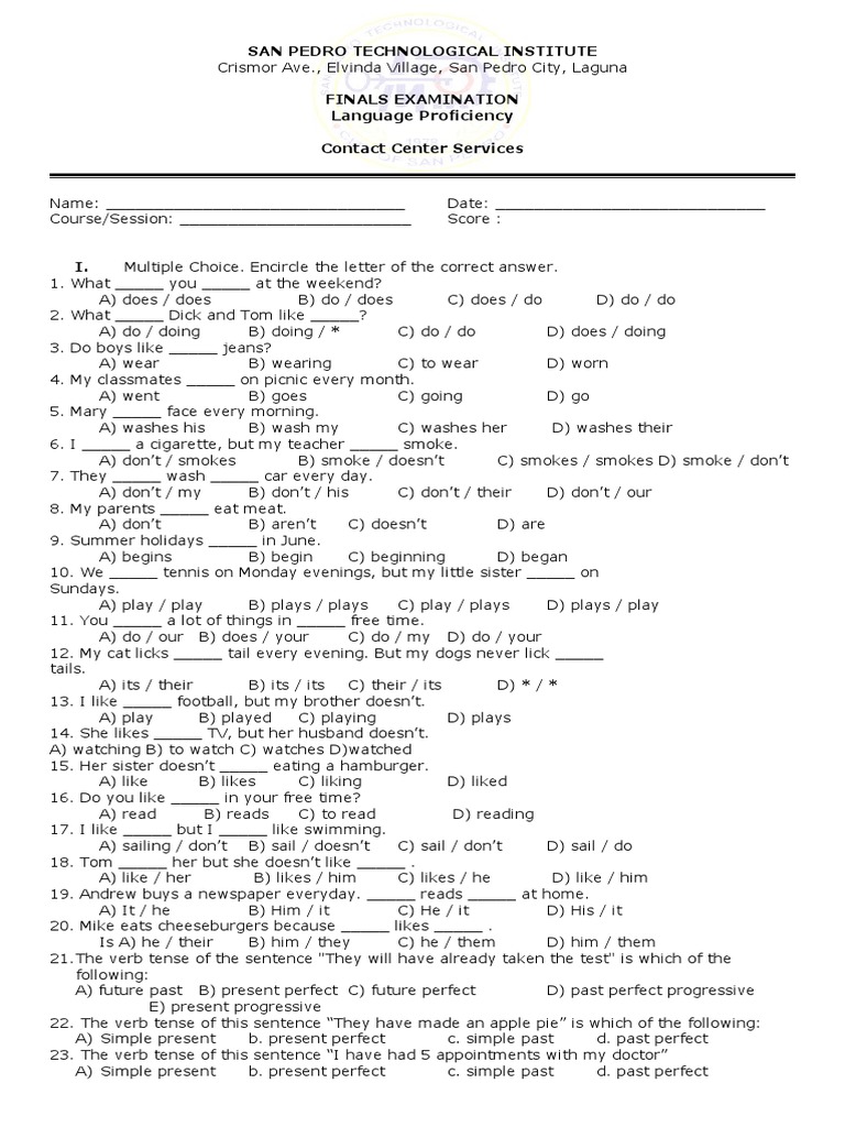 Ccs Language Finals-Special | PDF | Grammatical Tense | Verb