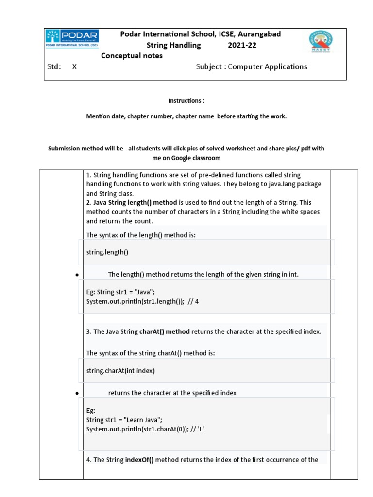 X Conceptual Notes String Handling | PDF | String (Computer Science ...