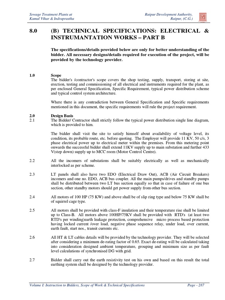 3technical Specifications - Part-II - Volume I | PDF | Electrical ...