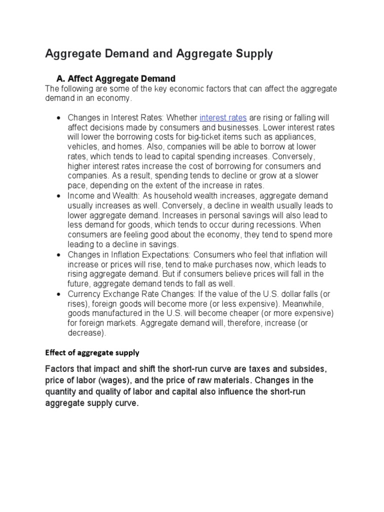 Factors Influencing Aggregate Demand | PDF | Consumption (Economics ...