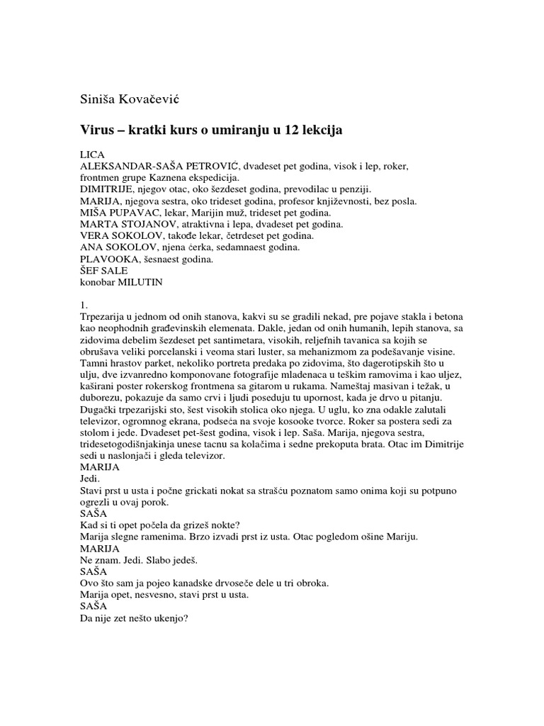 Virus-Kratki Kurs o Umiranju U 12 Lekcija | PDF