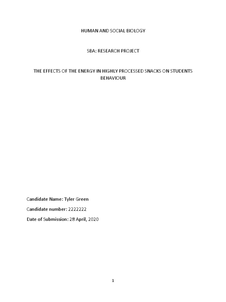 Sba Sample 2. CXC HSB Workshop | PDF | Carbohydrates | Temperature