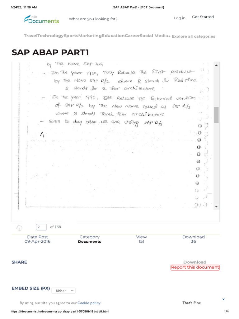 Sap Abap Part1 - (PDF Document) | PDF | Software Design | Intellectual ...