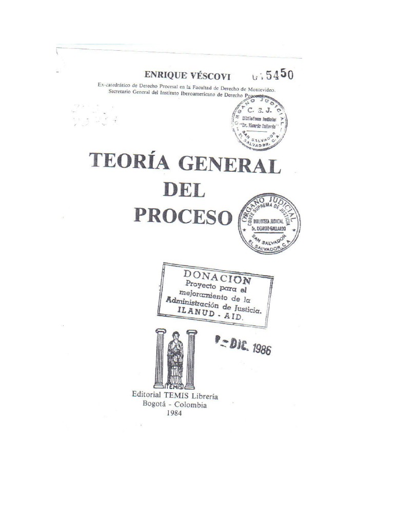 Teoria General Del Derecho Procesal, Enrique Vescovi | PDF | Ley procesal | Reunión