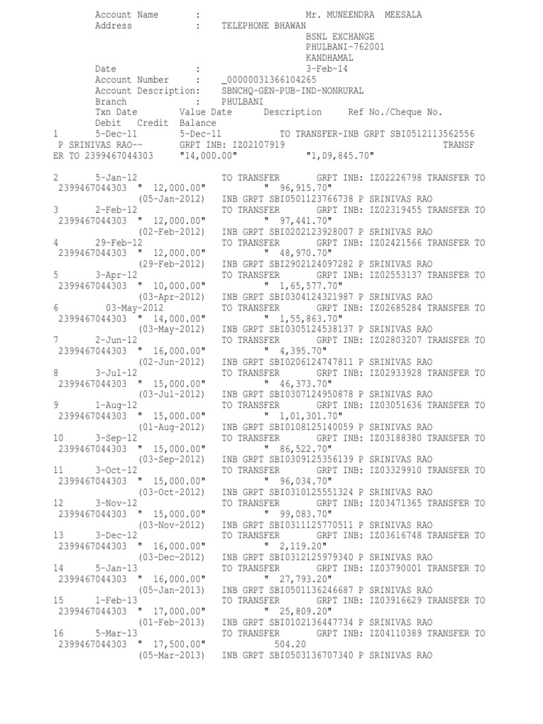 Bank Statement | PDF | Debits And Credits | Business Economics
